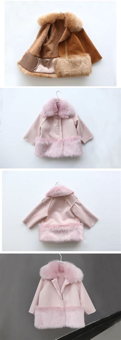 Г Осенне зимние замшевые кожаные куртки для маленьких девочек пальто с искусственным мехом для