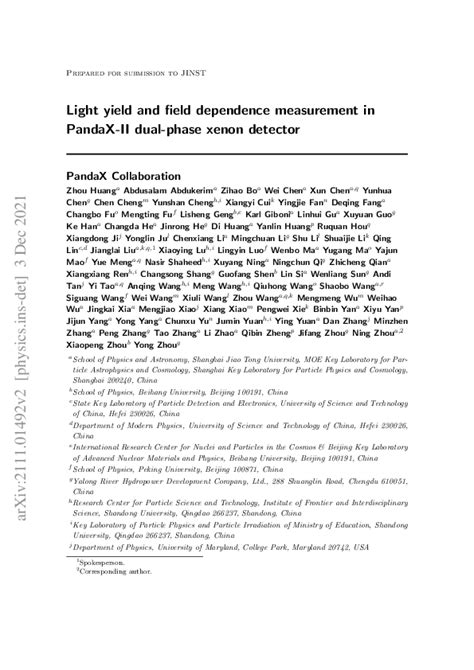 Pdf Light Yield And Field Dependence Measurement In Pandax Ii Dual Phase Xenon Detector