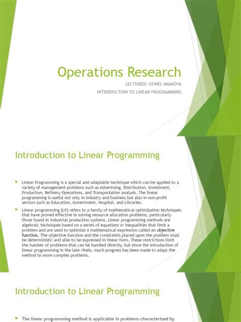 Operations Research Lecture Notes 3 Introduction To Linear Programming Pdf