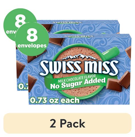 2 Pack Swiss Miss No Sugar Added Milk Chocolate Flavored Hot Cocoa