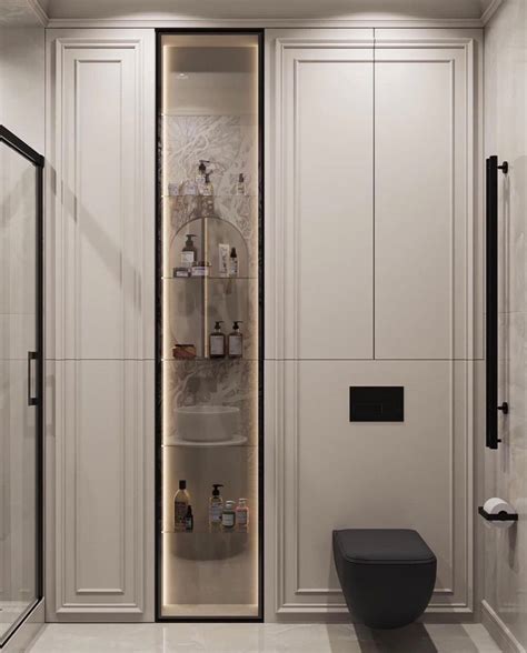 Стильная ванная комната с черными акцентами