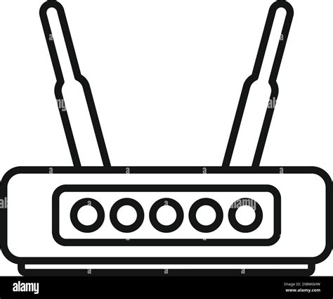 Black And White Icon Of A Wifi Router Providing Wireless Internet Network Access Stock Vector