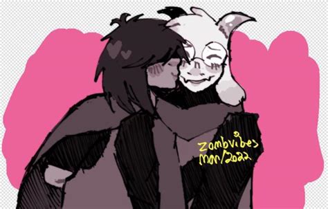 Kris “deltarune” Dreemur Kisses Ralsei “fluffy Boy” Gaming Art By