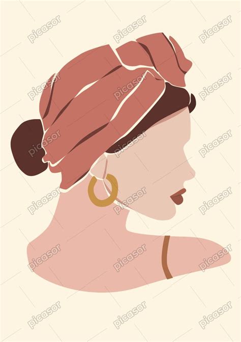 وکتور مینیمال پرتره دختر از پشت سر وکتور پوستر زن جوان پیکاسور