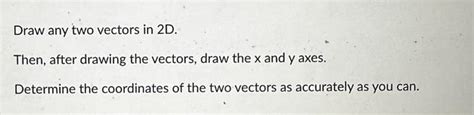 Solved Draw Any Two Vectors In 2D Then After Drawing The Chegg Com