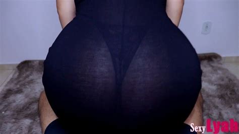 Hot Assjob Lap Dance In A Sexy See Through Black Dress