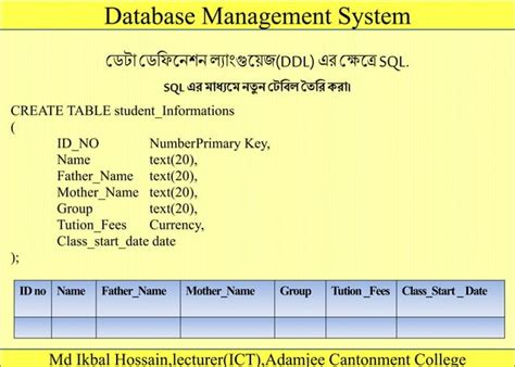 Hsc Ict Database Management System Bangla Version Pptx