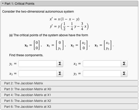 Solved Consider The Two Dimensional Autonomous System