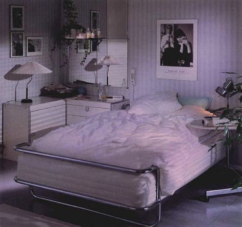 White Bed In Retro Bedroom