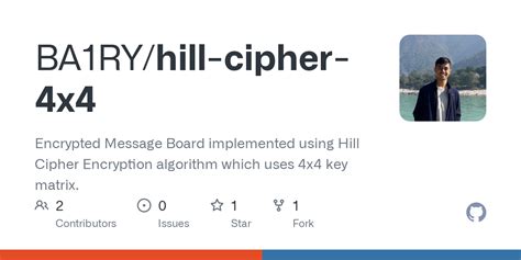 Github Ba Ry Hill Cipher X Encrypted Message Board Implemented
