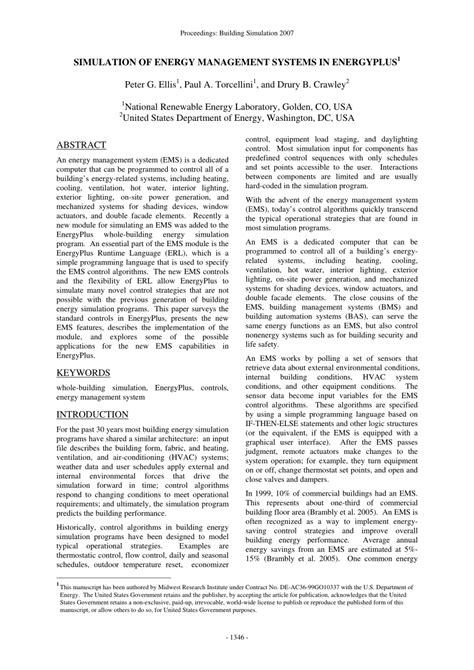 Pdf Simulation Of Energy Management Systems In Energyplus