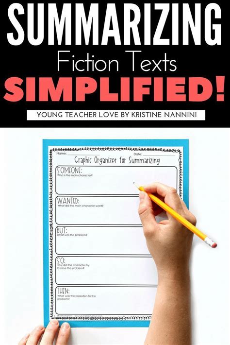 Summarizing Fiction Texts Simplified In The Classroom With Kristine Nannini Summarizing