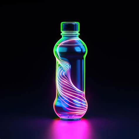 Premium Ai Image 3d Render Of A Concept Glowing Water Bottle