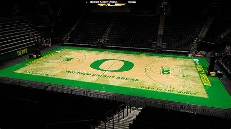 Oregon Unveils New Basketball Court At Matthew Knight Arena