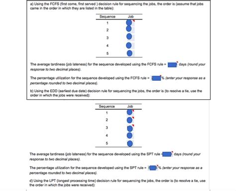 Solved The Following Jobs Are Waiting To Be Processed At The