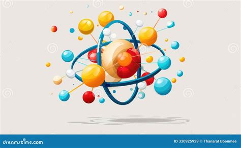 A Vibrant Cartoonstyle Illustration Showcasing An Electron Cloud Enveloping An Atoms Nucleus