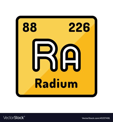 Radium Chemical Element Color Icon Royalty Free Vector Image