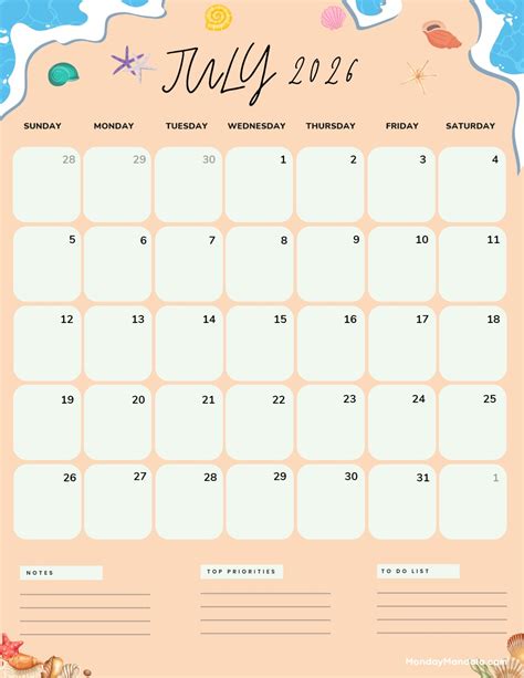 July 2026 Calendars 52 Free Pdf Printables