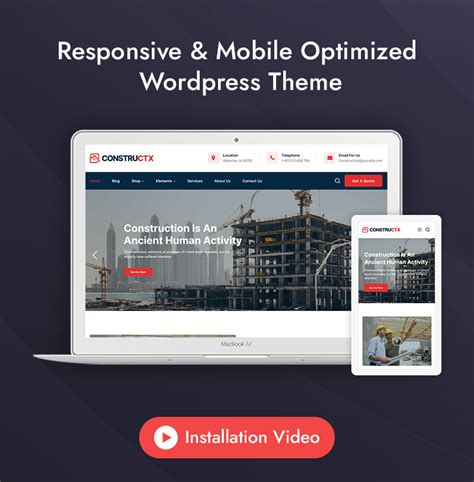 Constructx Construction Architecture Elementor Wordpress Responsive