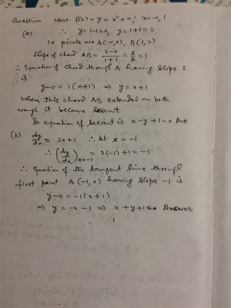 Solved For The Given Function Find A The Equation Of The Secant Line Course Hero