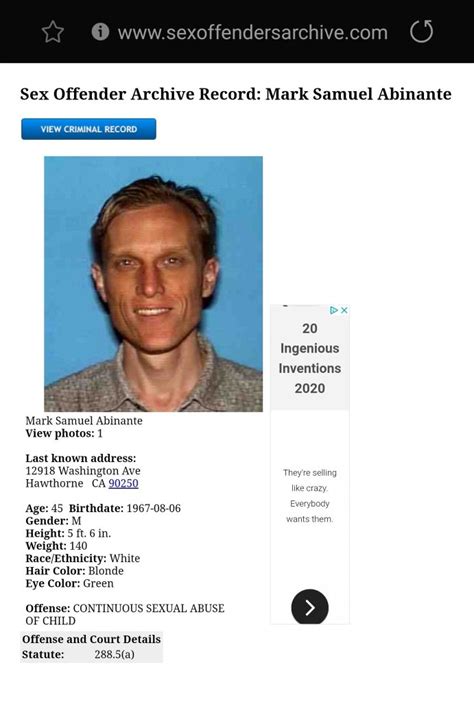 Mark Abinante Sex Offender And Music Teacher Jenn Greenberg