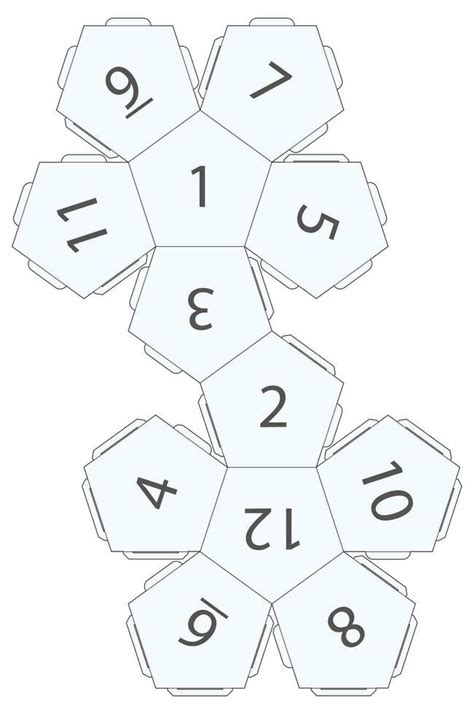 Vector Paper And Laser Cut D12 Dice Template 27901310 Vector Art At Vecteezy