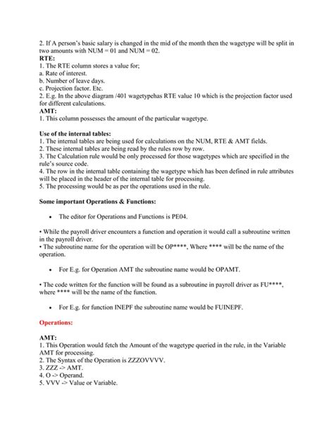 Sap Payroll Schema Functions Rules And Operations An Overview Docx