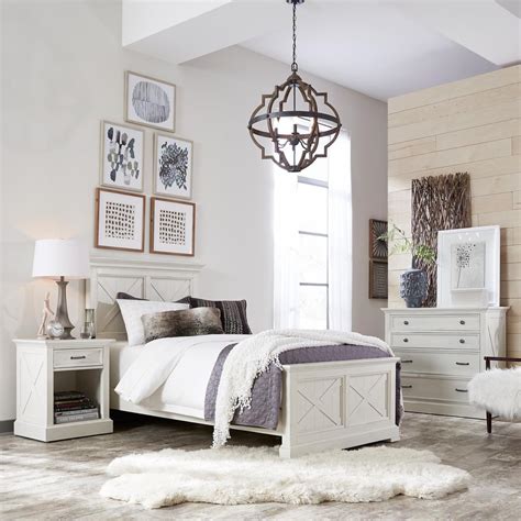 Home Styles Seaside Lodge 5 Piece Hand Rubbed White Twin Bedroom Set