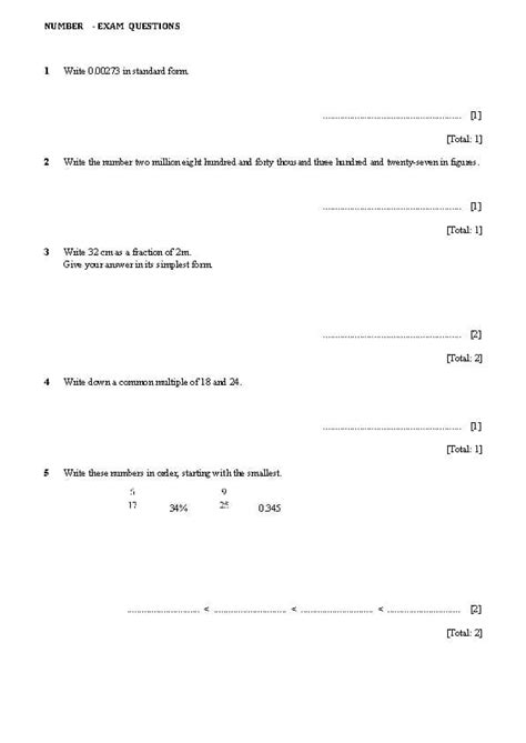 Igcse Maths Exam Questions Number Topic By Rihannas Resources