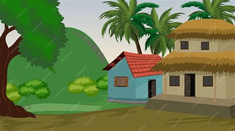 Illustration Of Indian House Vector Artvillage Houseindian Village