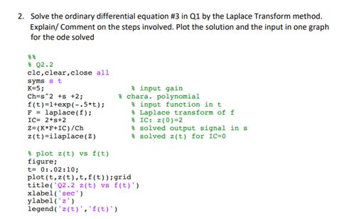 Solved I Have Two Questions About The Laplace Transform