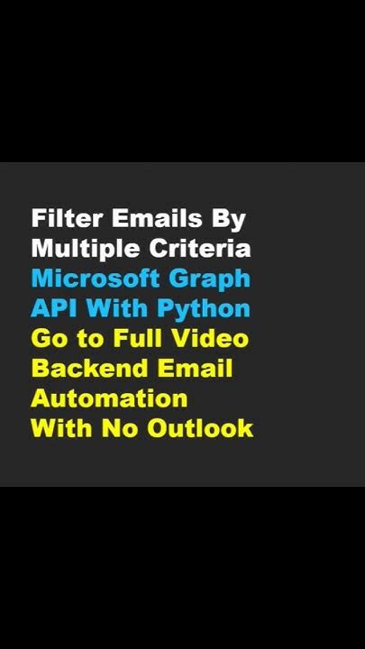 email automation microsoft graph api how to filter emails with multiple