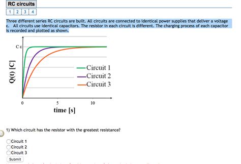 Solved Three Different Series RC Circuits Are Built All Chegg Com