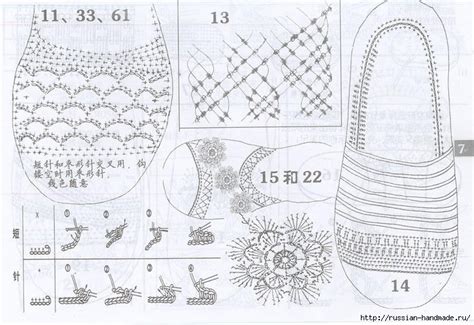 Вязаная крючком летняя обувь Схемы Russian