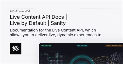 Live Content Api Sanity Docs