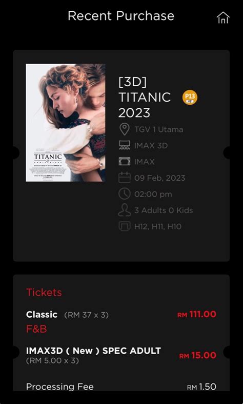 50 Off Titanic 3d Imax 1utama Tgv Movie Tickets And Vouchers Event