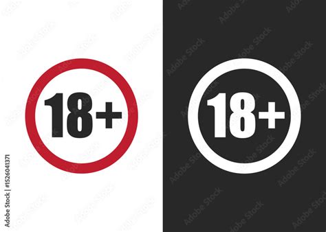 Icon 18 Plus Content Age Adults Only Prohibition And Warning Symbol
