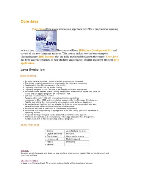 An Introduction To Core Java Concepts A Comprehensive Guide To Java Programming Language