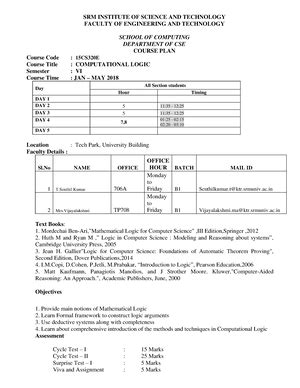 Computational Logic Reference Unit1 Arindama Singh Chapter 1
