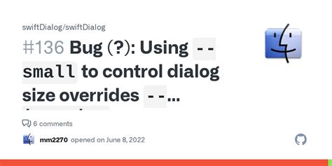 Bug Using ` Small` To Control Dialog Size Overrides ` Iconsize