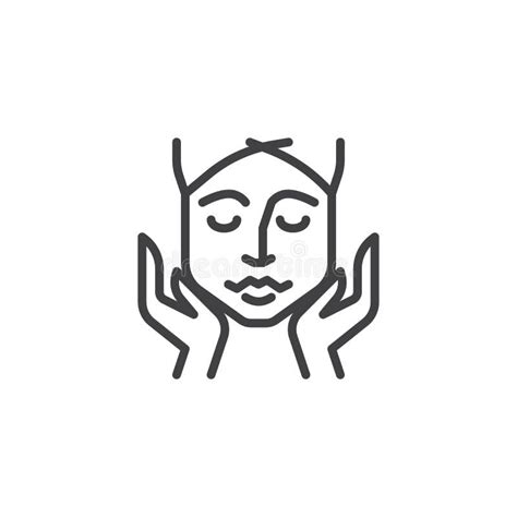 Face Massage Line Icon Stock Vector Illustration Of Beautiful 140634546