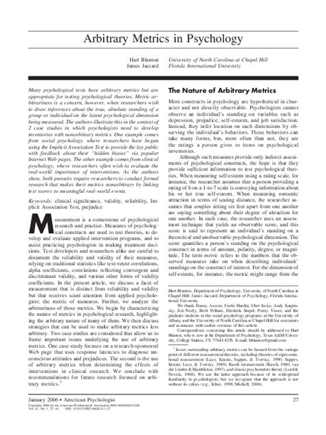 pdf arbitrary metrics in psychology hart blanton
