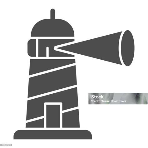 비콘 건물 솔리드 아이콘 해상 탐색 개념 흰색 배경에 등대 기호에 스포트라이트 모바일 개념 및 웹 디자인에 대 한 비콘 타워 아이콘 문하 스타일 벡터 그래픽 건물 외관에