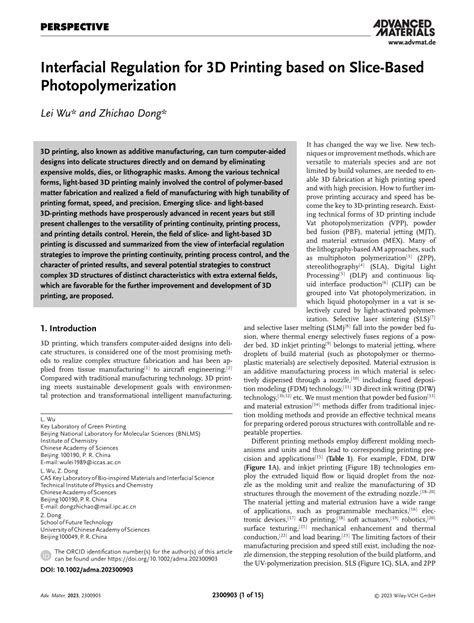 Interfacial Regulation For 3D Printing Based On SliceBased