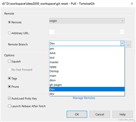 请教tortoisegit Pull 下拉列表存在错误或不需要的分支名称tortoisegit Pull栏记录了错误或不存在的分支 如何