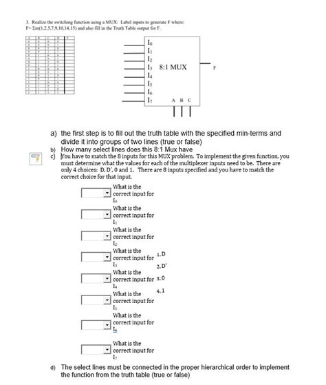 Solved 3 Realize The Switching Function Using A MUX Label Chegg Com