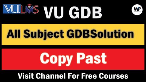 Vu All Subject Gdb Solution Copy Paste Youtube