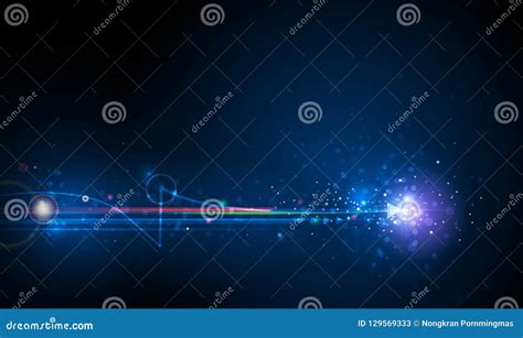 Vector Light Rays Stripes Lines With Blue Light Speed And Motion Blur Over Dark Blue