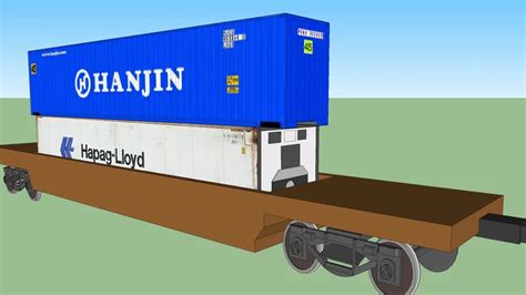 Container Double Stack In Intermodel Train Car 3d Warehouse