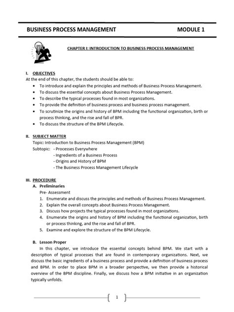 Assignment Module For Chapter 1 Introduction To Business Process Management Download Free Pdf